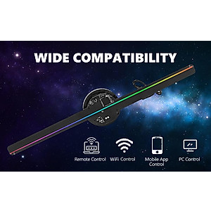 3D Advertising Machine, Led Hologram Projector Fan 224 Light Beads High Resolution 3D Advertising Player Support Wifi/App, Holographic Projection for Business Store Shop Bar, Built in 16Gb Tf Card(#1)