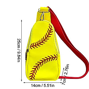 GURSAC Sling Backpack for Men Women Fashion Baseball Print Shopping Travel Crossbody Bag Casual with Shoulder Strap