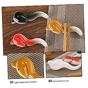 Ciieeo 3pcs Chopsticks Holder Pen Holder Ceramic Chopstick Holders Spoon Rest Calligraphy Brush Rack Fork Rest Chopstick Stand Utensil Rack Spoon Fork Holder Tableware Rest Ceramics Tray