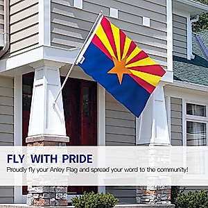 ANLEY Fly Breeze 3x5 Foot Arizona State Polyester Flag - Vivid Color and Fade Proof - Canvas Header and Double Stitched - Arizona AZ State Flags with Brass Grommets 3 X 5 Ft