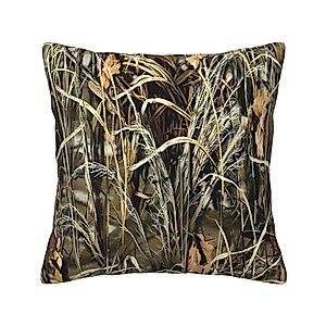 DEHIWI Camo Yellow & Green Throw Pillow Covers Super Soft Morden Decorative Pillows Case Invisible Zipper Cushion Cover for Sofa Couch Bedroom Living Room 18"X18"