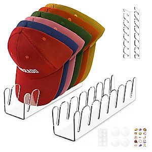 Hat Organizer for Baseball Caps, Hat Storage for Baseball Caps Display and Organizer, Cap Organizer for 14 Baseball Caps, Ball Cap Storage Organizer, Acrylic Baseball Cap Holder for Ball Cap, Golf Cap