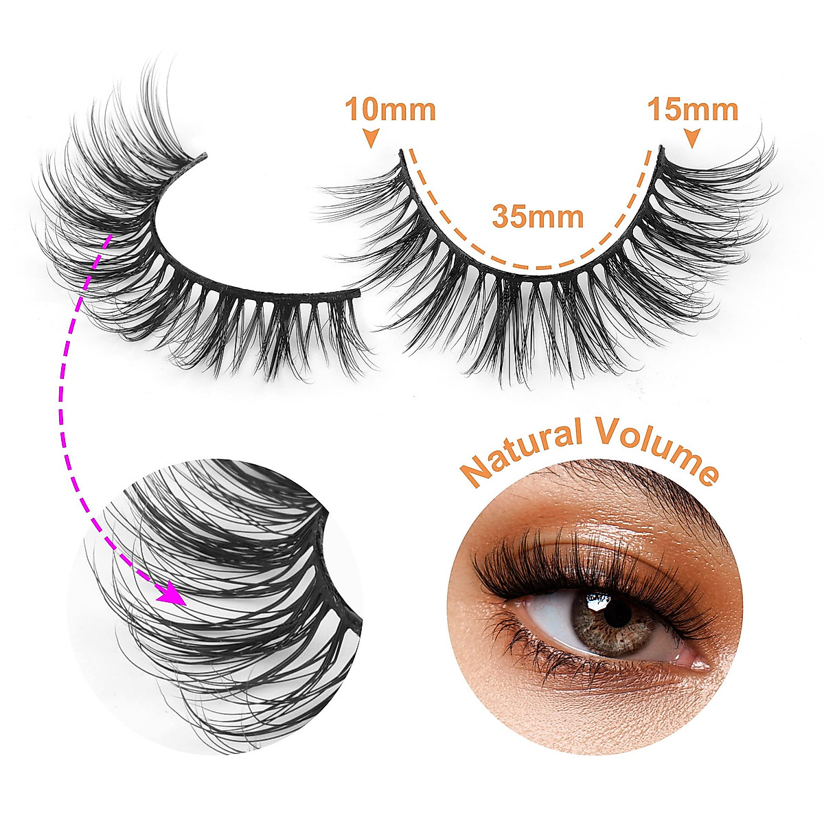 Wispy Lashes 3D Eyelashes Natural Look 14 Pairs Short Lashes That Look Like Extensions Lashes Pack False Eyelashes by EYDEVRO