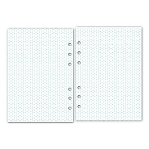 A5 Hexagon Graph Paper Planner Insert Refill, 5.83″ x 8.27″, Fits 6-Rings Binders - Filofax, LV GM, Moterm, Choice of Quantity