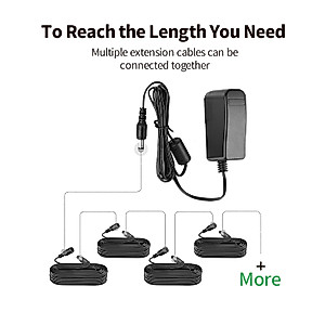 Tonton Power Extension Cable 33ft 10M 2.1mm x 5.5mm Compatible with 12V DC Adapter Cord for CCTV Security Camera IP Camera Standalone DVR