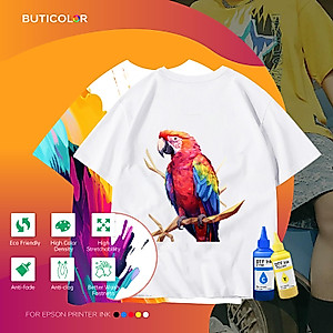 DTF Ink 6000ML,Heat Transfer Printing Ink Transfer Ink for PET Film,Refill for DTF Printers-Epson ET-8550,L1800,XP15000, L800,R3000,R1900,R2400,R350,P400,P800(6*1000ml,2W/BK/C/M/Y)