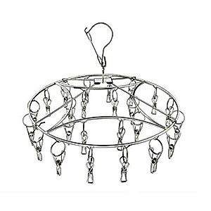 Clothes Drying Racks Laundry Drip Hanger Laundry Clothesline Hanging Rack Set of 24 Clothespins for Drying Clothes, Towels, Underwear, Lingerie, Socks