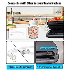 VICHYIE Jar Sealer for FoodSaver Vacuum Sealer, Jar Vacuum Sealing Kit with Accessory Hose and Portable Manual Vacuum Pump for Mason Jars with Wide and Regular Mouth