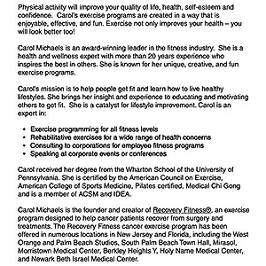 Osteoporosis Exercises, Standing and Sitting, easy workouts for Seniors to prevent Bone Density loss, Created by two time award winning trainer of the year recipient Carol Michaels MBA