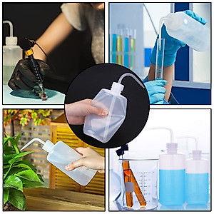 Canethy Tattoo Wash Bottle, 2Pcs Squeeze Bottle 500ml 16oz Plastic Safety Wash Bottle LDPE Squirt Bottle Tattoo Bottle for Laboratory Supplies Tattoo Supplies Watering Tools