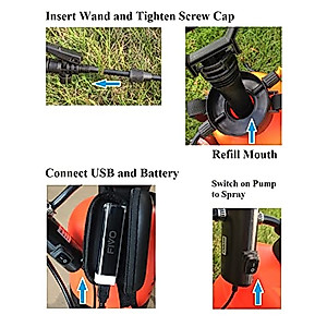 Battery Powered Sprayer and Pump Sprayer (Dual Function) for Lawn and Garden with Rechargeable Lithium Ion Power Bank and Shoulder Strap (1.3 Gallon)