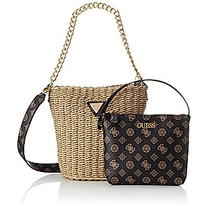 GUESS womens Lilica Bucket, Brown Logo, one size US