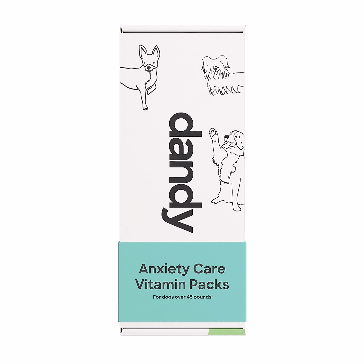Dandy Anxiety Dog Calming Chews - 30 Vet-Approved Vitamin Packs - 4 Treats Per Pack - Anxiety Relief Treats - Calming Care Probiotic Supplement for Dogs (Large Breed - Over 45lbs)