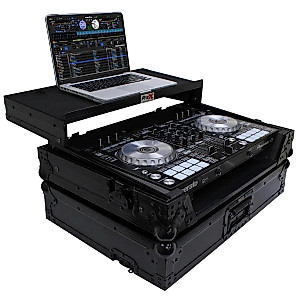 ProX Live Performance Gear XS-DDJSR2LTBL LED ATA Flight Case For Pioneer DDJ-SR2 DJ Controller with Laptop Shelf and LED - Black