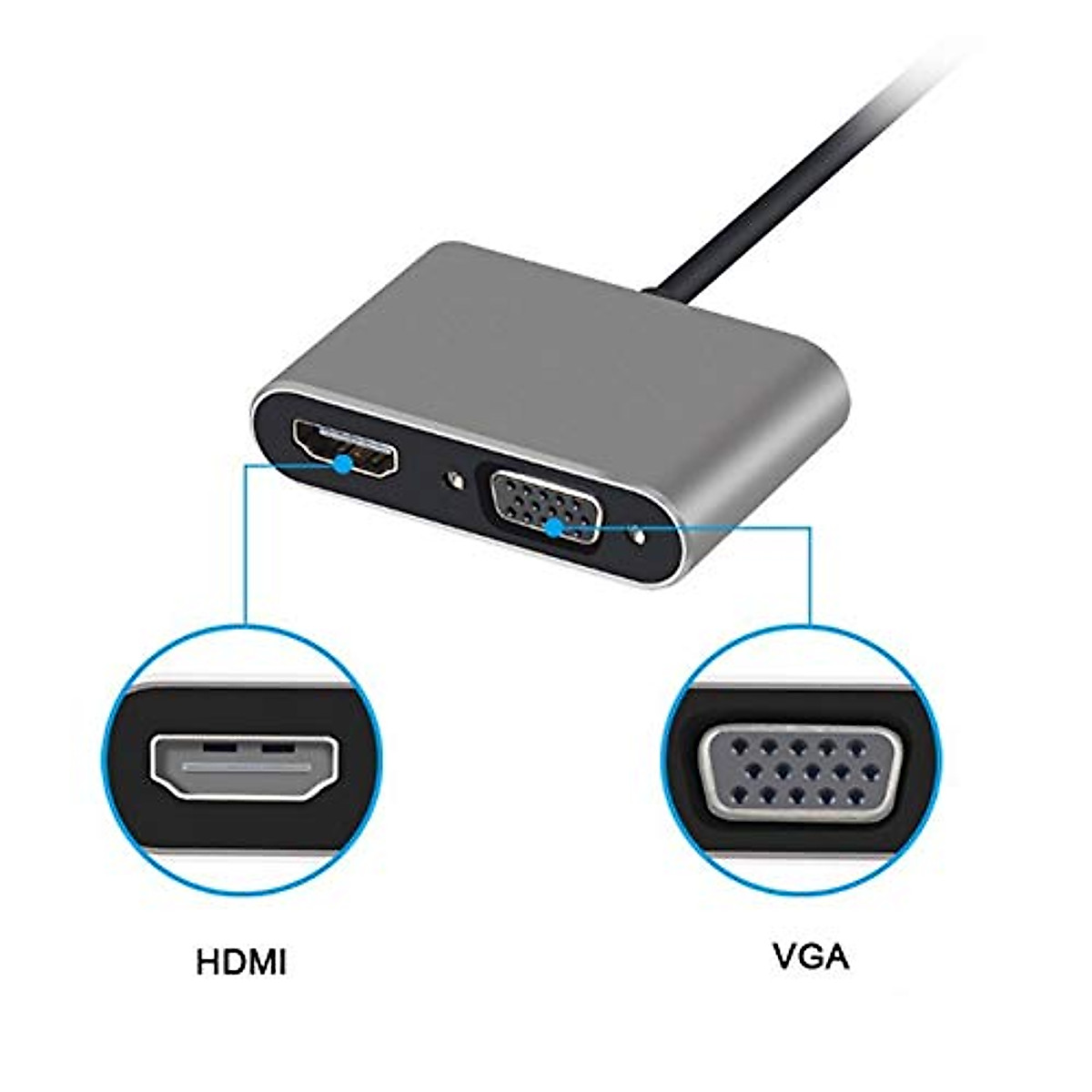 XUNMAIFHB Portable Docking Station,USB C 2-in-1 Type-c to hdmi, vga Type C to HDMI HD Adapter Cable USB3.1 Fast Transmission