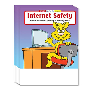 ZOCO - Internet and Web Safety - Kids Educational Coloring Books (25 Bulk Pack, Without Crayons) - Stay Safe Online - Games, Puzzles, Activities for Children