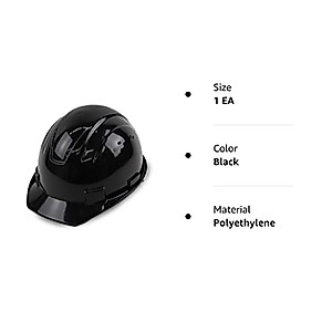 RK-HP14-BK, Hard Hat Cap Style with 6 Point Ratchet Suspension, 1EA (Black)