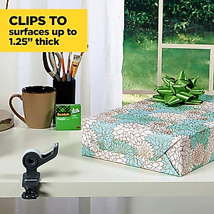 Scotch Brand Clip & Twist Tape Dispenser, Great for Gift Wrapping, Clips to Desks, Tables, Easy Charcoal Gray, 3-Pack (C19-3PK-SIOC)