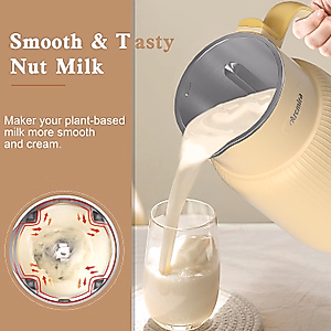 Arcmira Nut Milk Maker, 20 oz(600ml) Homemade Almond, Oat, Soy, Plant-Based Milk and Non-Dairy Beverages, Almond Milk Maker with Delay Start/Keep Warm/Boil Water, Soy Milk Maker with Nut Milk Bag