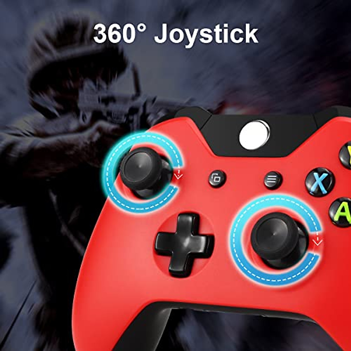Xbox Controller Wireless, Xbox One Controller, Compatible with Xbox One, Xbox Series X/S, Xbox One X/S and PC, Red+Black