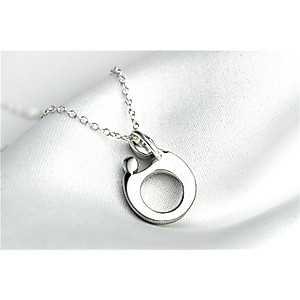 Sterling Silver Necklace Polished Mother and Child Family Love Pendant Necklace 18''