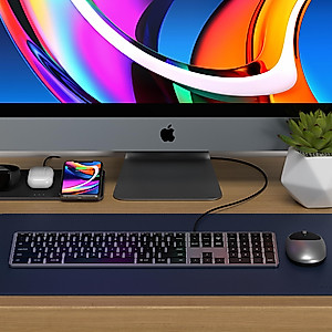 Satechi Slim W3 Wired Backlit Keyboard with Numeric Keypad – Illuminated Keys & USB C Connection – for MacBook Pro, MacBook Air, iPad Pro, iMac and More