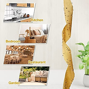 Dwcom 20PCS Sticky Fly Strips, Fly Paper Roll Hanging, Fly Tape Trap Ribbon, Gnat Mosquito Catcher Killer Indoor&Outdoor