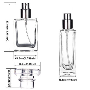 6 Pack 30ml / 1 Oz Transparent Refillable Perfume Bottle, Portable Square Empty Glass Perfume Atomizer Bottle Spray Applicator with 4 kinds of perfume dispenser(6 Pack 30ml / 1.01 oz. Transparent