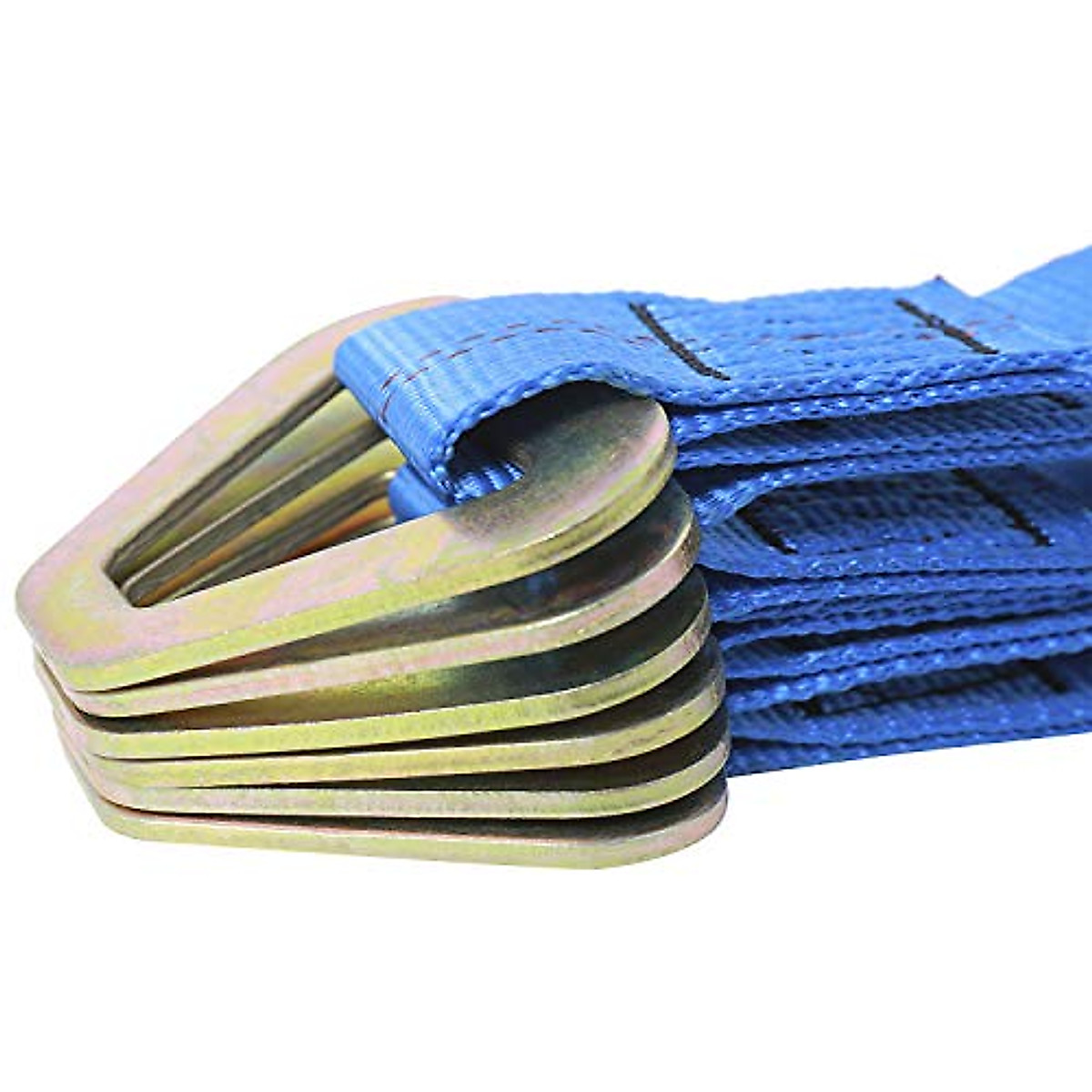 NovelBee 4 Pack of 24 x 2" Axle Strap with Protective Sleeve and D-Ring for Securing Car Transport (Blue)