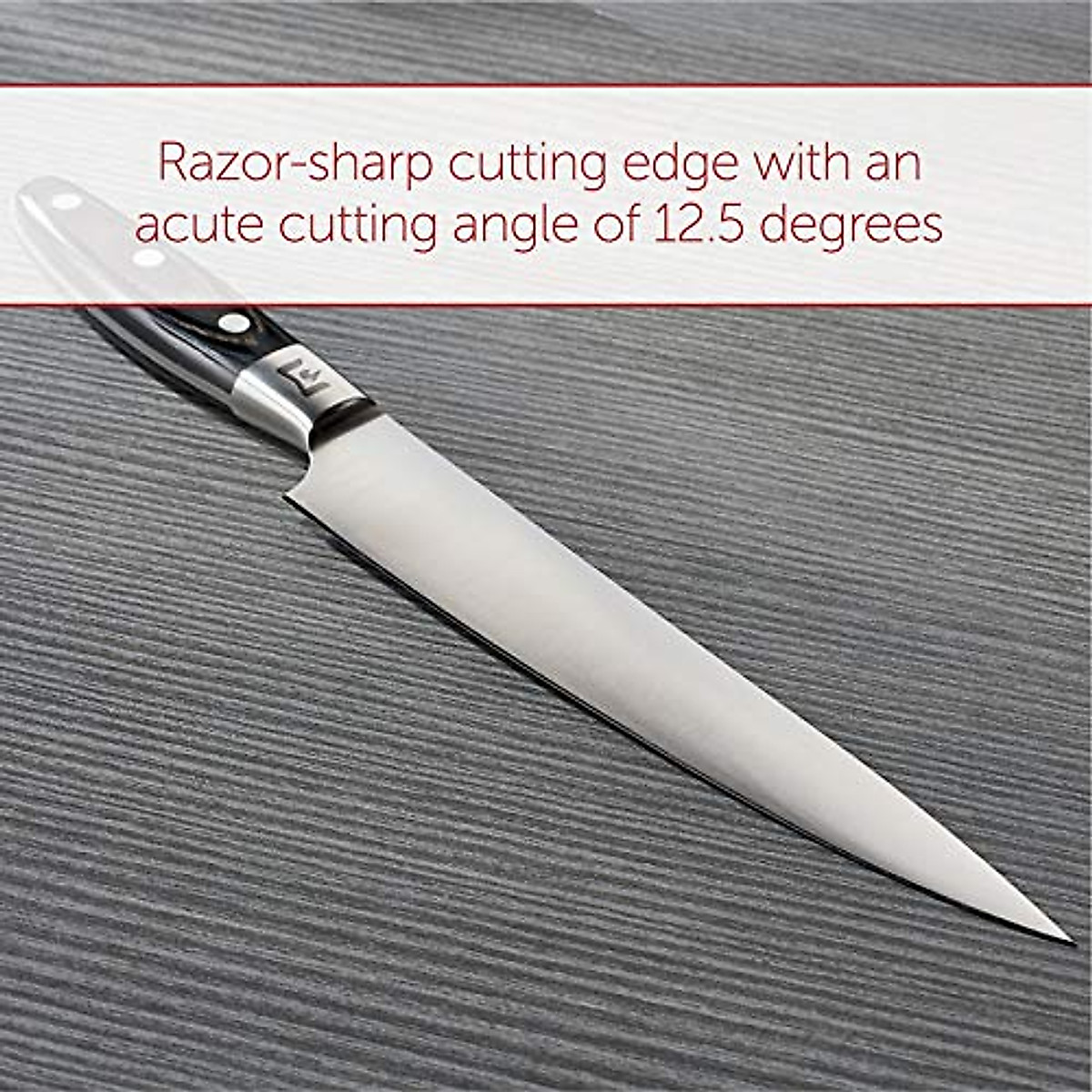 WOLF GOURMET Carving Knife and Fork Set, Ergonomic for Comfort and Control, Forged High-Carbon Stainless Steel, Durable (WGCU211S)