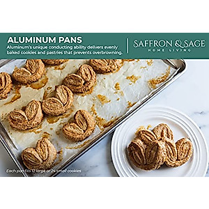 Commercial Quality Cookie Sheet Pan - 2 Pack Aluminum Half Sheet Baking Pan by Saffron & Sage Home Living - This 13x18 Baking Sheet Set is Rust & Warp Resistant, Heavy Duty, of Thick Gauge
