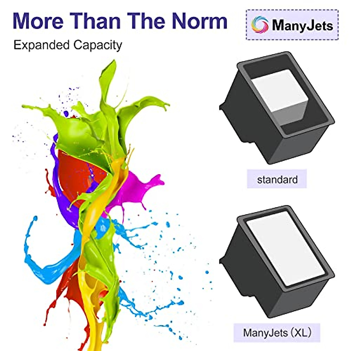 ManyJets Remanufactured 63XL Ink Cartridges Replacement for HP 63 XL Black and Color Combo Pack for HP Officejet 3830 4650 5255 5258 5212 Deskjet 3630 1112 2130 Envy 4520 4510 (1 Black,1 Tri-Color)