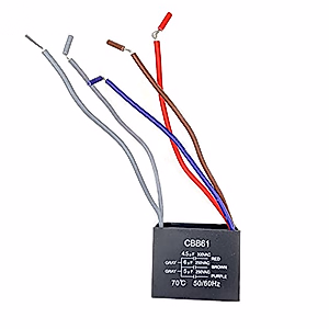 New CEILING FAN CAPACITOR CBB61 4.5uf + 6uf + 5uf 5 WIRE 250V