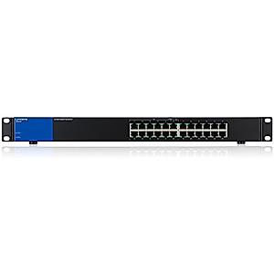 Linksys LGS124P 24 Port Gigabit Unmanaged Network PoE Switch with 12 PoE+ Ports @ 120W for Business, Office, IP Surveillance - Ethernet Switch Hub with Metal Housing
