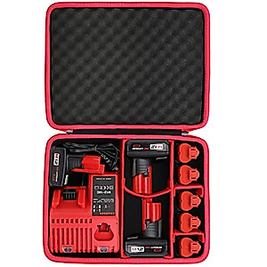 Khanka Hard Battery Storage Box Holder, Carrying Case Replacement for Milwaukee M12 M18 18V Battery and Charger - Holds 12V M18 18V 2.0/3.0/4.0/5.0/6.0/6.5/8/9.0/12.0-Ah Battery, Charger (Case Only)