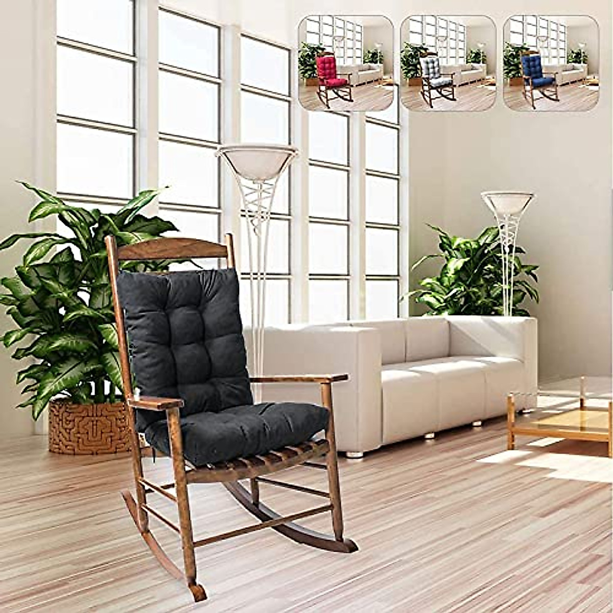 Indoor/Outdoor Lounger Cushion 2 Pieces Set Cotton Garden Furniture Seat Cushion, Patio Wicker Seat Cushions for Lounger Garden Furniture Patio Lounger Bench Rocking Chair (Red)