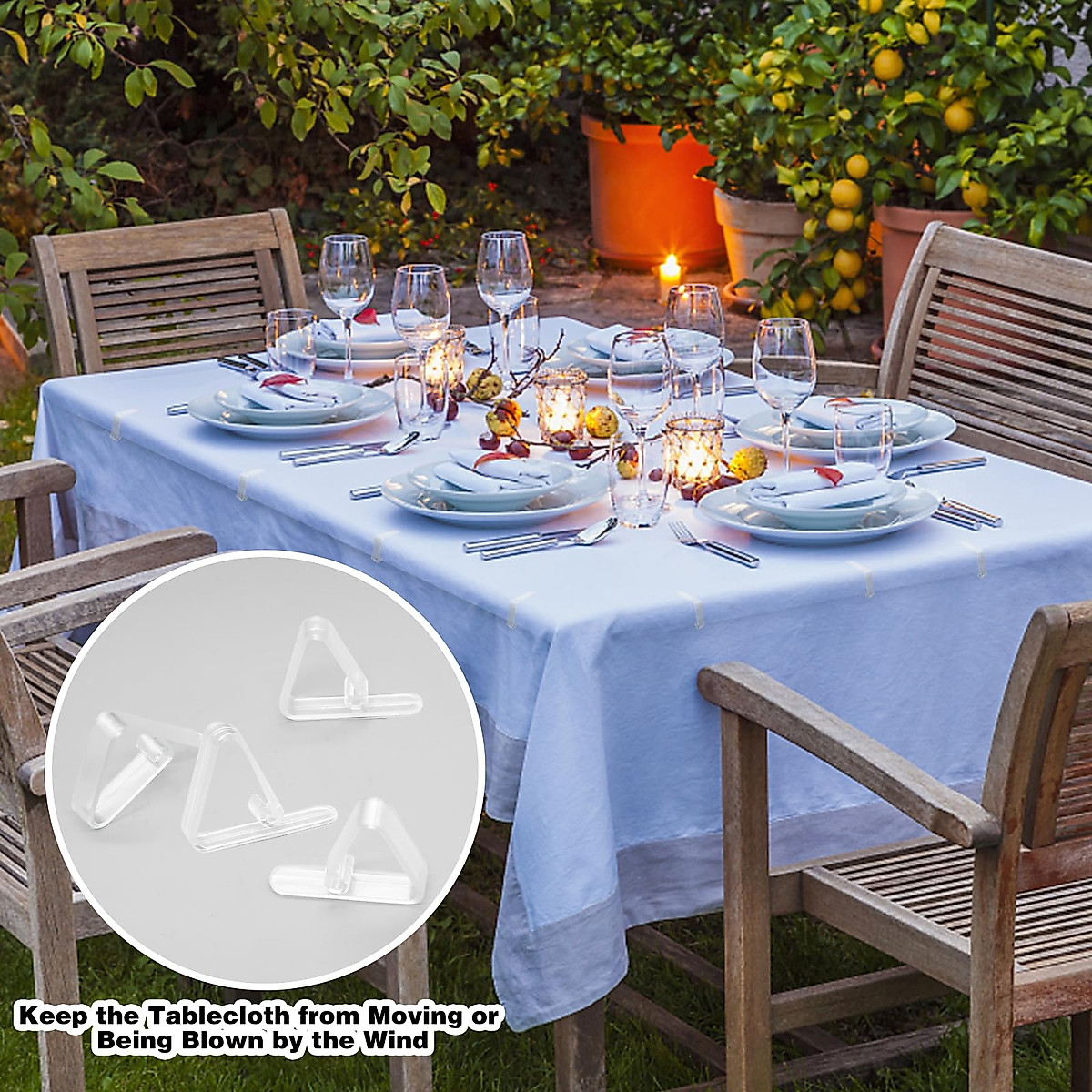 48 Pcs Table Cloth Holder Clips Plastic Tablecloth Clips for Outdoor Picnic Tables, Clear Picnic Table Clips for Tablecloth, Table Skirt Clip Table Cover Clips to Hold Down Tablecloth for Party Events