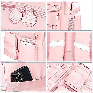 CCJPX Girls Backpack, 16 inch Elementary School Laptop Bag College Bookbag, Anti Theft Daypack for Teens Students Women - Pink