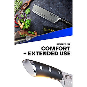 Dalstrong Nakiri Asian Vegetable Knife - 7" - Gladiator Series - Forged German High Carbon Steel - Black G10 Handle Kitchen Knife - Sheath Included - NSF Certified