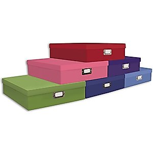 Pioneer Scrapbook Storage Box 14.75"X13"X3.75" Assorted Solids OB-12S