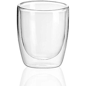 Circleware Thermax Double Wall Insulated Drinking Glasses, Set of 2, Glassware Beverage Set, Home Kitchen Entertainment Ice Tea Cups for Water, Juice, Milk, Beer, Farmhouse Decor, 11.5 oz, Clear