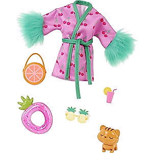 Barbie Extra Pet & Fashion Pack with 6 Pieces Including Pet Kitten, Pet Accessories & Fashion Pieces Doll, Gift for Kids 3 Years Old & Up
