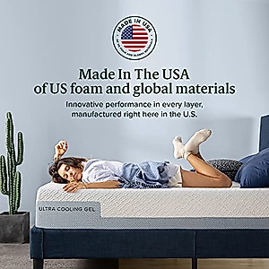 ZINUS 8 Inch Ultra Cooling Gel Memory Foam Mattress / Cool-to-Touch Soft Knit Cover / Pressure Relieving / CertiPUR-US Certified / Bed-in-a-Box / All-New / Made in USA, Queen