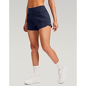 G Gradual Women's Running Shorts with Mesh Liner 3" Workout Athletic Shorts for Women with Phone Pockets(Navy Blue,X-Small)