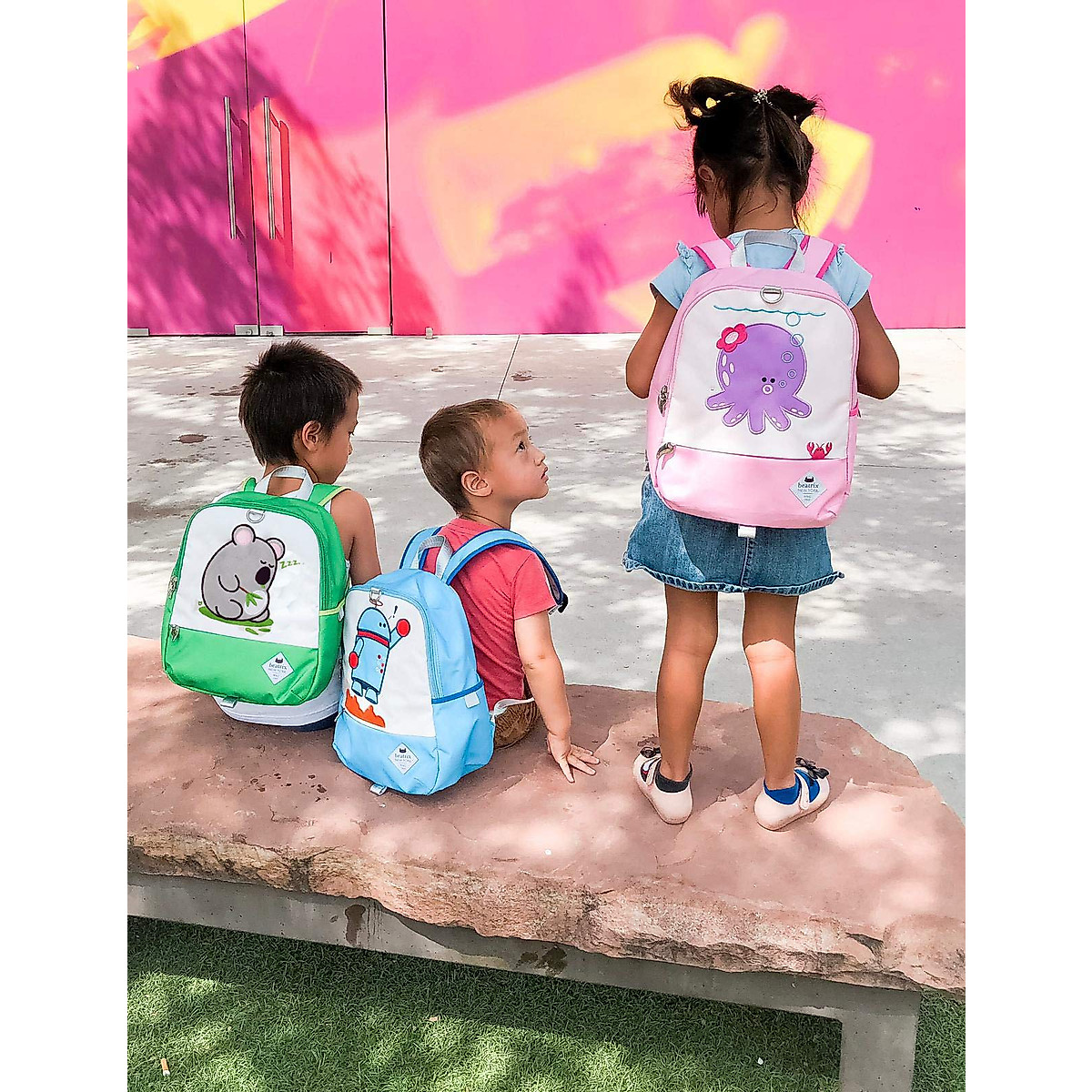 Beatrix New York - Toddler & Kids 11.5" Backpack Bag with Removable Leash for Girls & Boys (STRAWBERRY), Ideal for Preschool & Kindergarten Back to School
