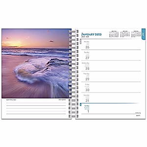 Beaches | 2023 6 x 7.75 Inch Spiral-Bound Wire-O Weekly Engagement Planner Calendar | New Full-Color Image Every Week | BrownTrout | Travel Nature Tropical