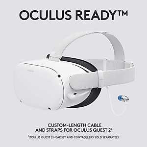 Logitech G333 VR Earphones for Oculus Quest 2 - Oculus Ready - Custom-length Cable and Straps - Dual Driver Audio Designed for Gaming - Durable Aluminum Housing - Low-Latency 3.5 mm Aux