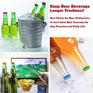 Bottle Caps, Beer Bottle Caps Silicone Reusable Soda Bottle Stopper Hat Sealer Cover for Soft Drink, Beverages, HomeBrew, Kitchen Gadgets, Prevent Spillage, Dishwasher Safe, BPA-Free (Mix, 6 Pack)