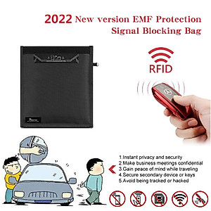 Farday Bag,Signal Isolation Bag,Shield Your Phone/ipad from Hacking,Tracking,and EM Protection Radiation with This Pouch -Shields NFC/WiFi/Bluetooth for Phones,Key Fobs and Credit Card (9.8"X11")