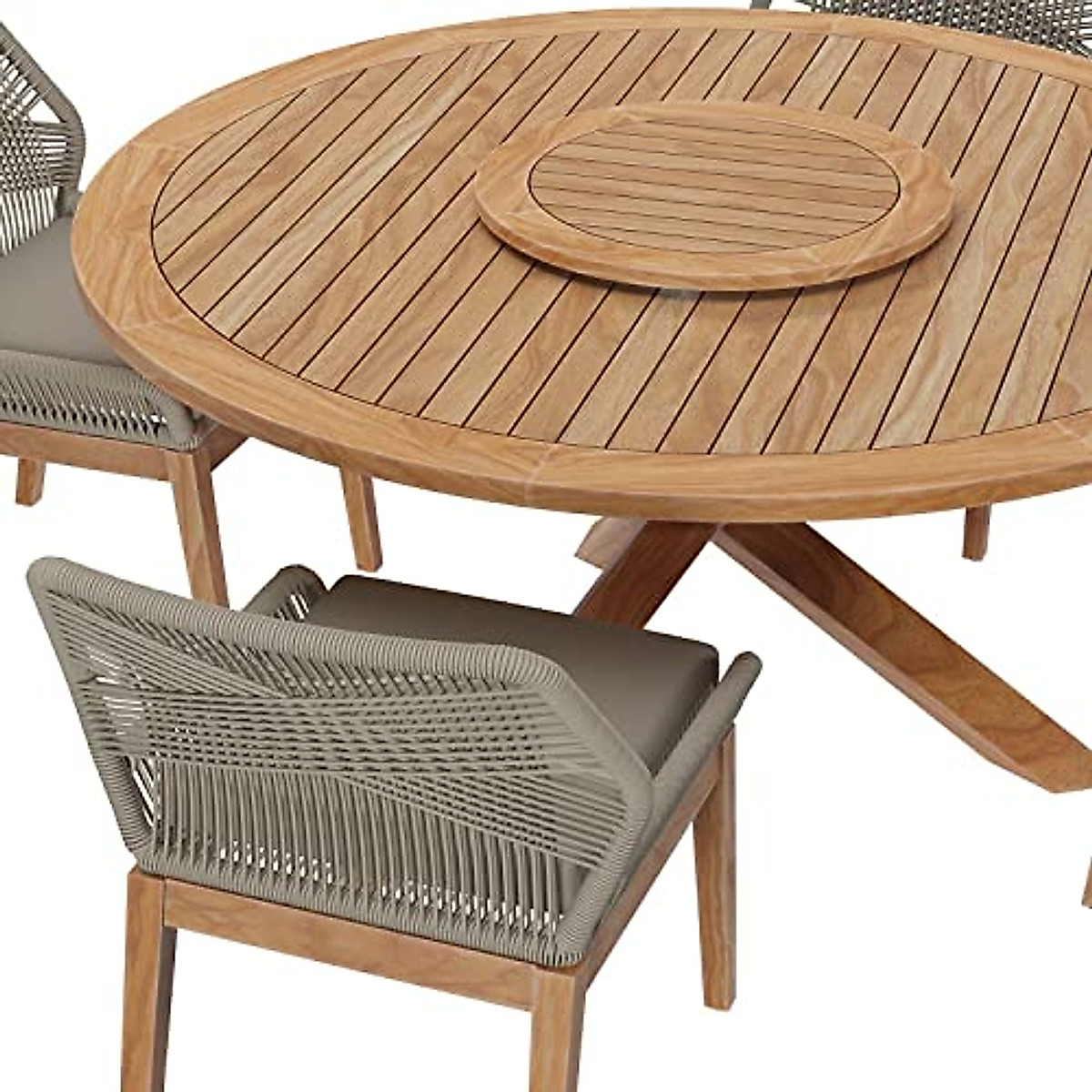 Modway Wellspring Dining Set, Light Gray Greige